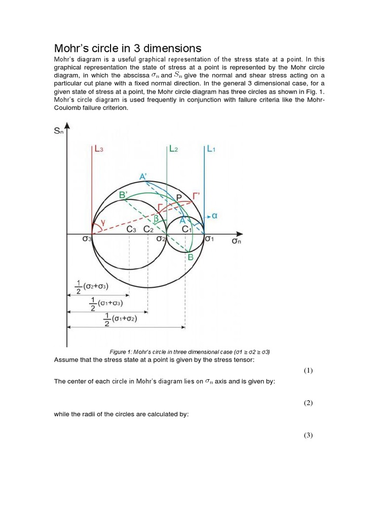 Mohr's Circle in 3 Dimensions | PDF | Plane (Geometry) | Space