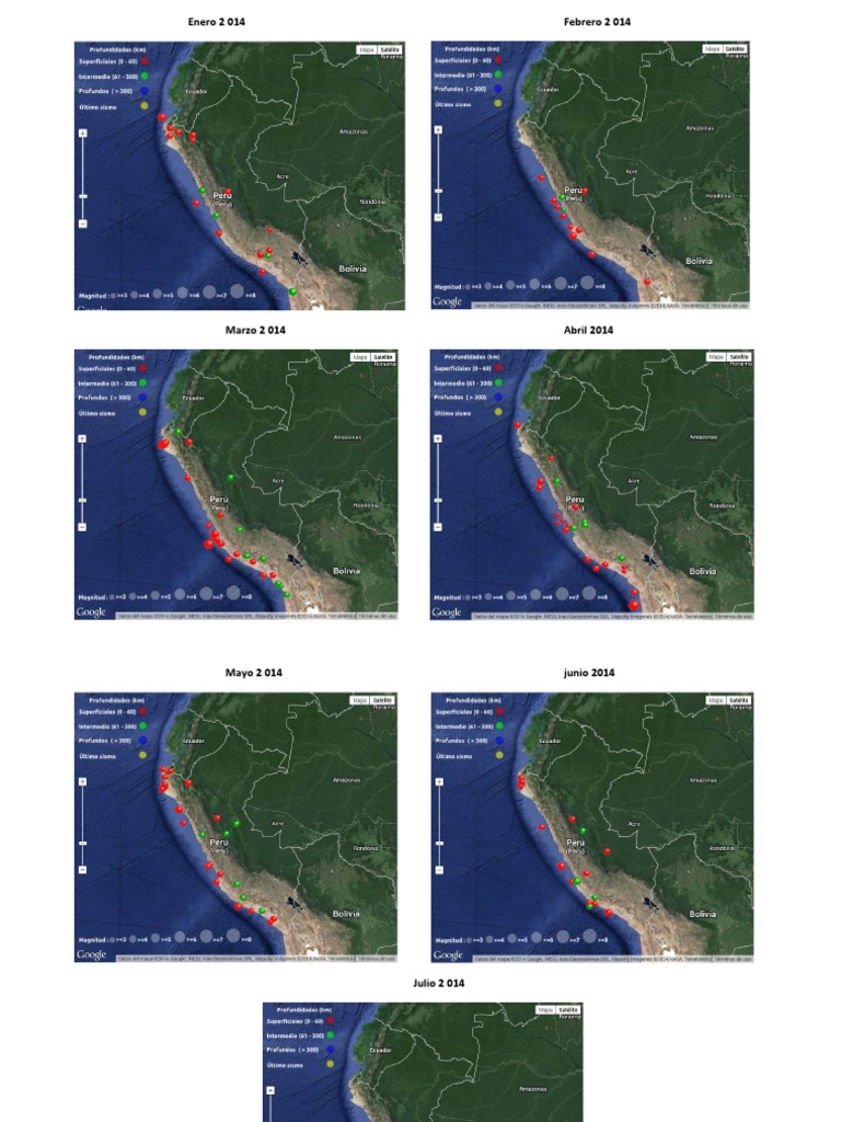 Mapas de Sismos Instituto Geofsico Del Peru | Escala de magnitud de ...