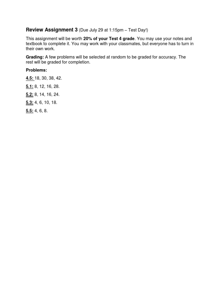 Review Assignment 4 | PDF