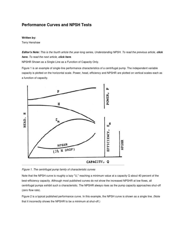 Performance Curves and NPSH Tests | Pump | Gas Technologies