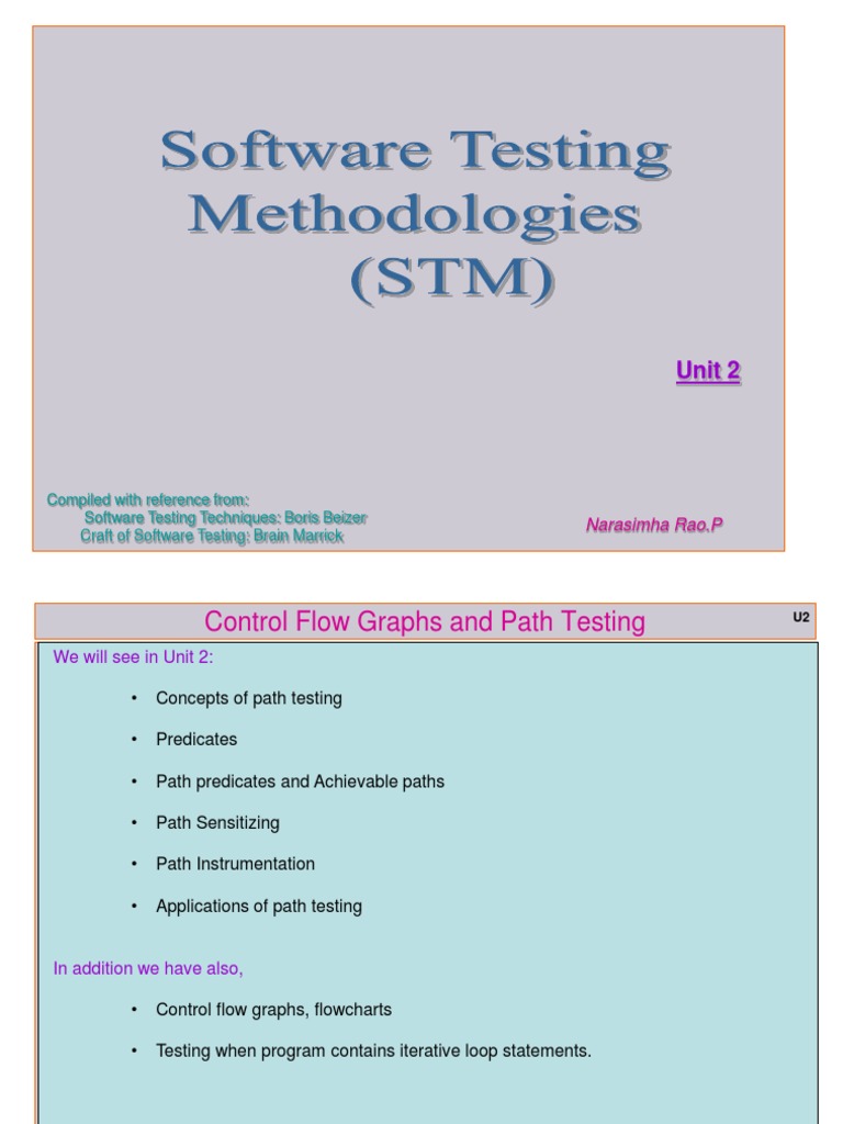 Stm Unit 2 Pdf Control Flow Unit Testing