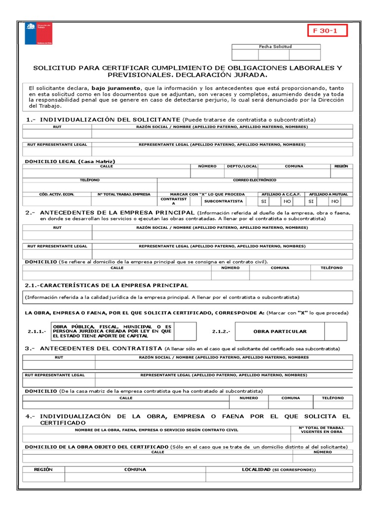 Formulario F30-1 | PDF