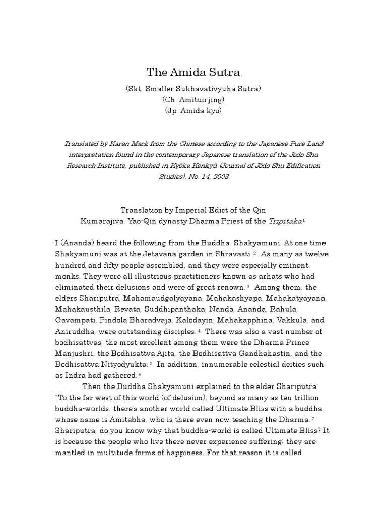 Amida Sutra: Path to Ultimate Bliss | PDF | Noble Eightfold Path ...