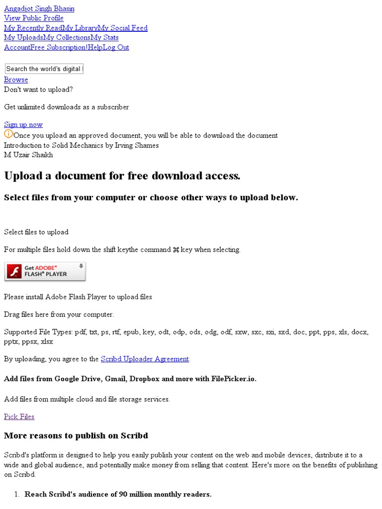 Upload A Document For Free Download Access.: Select Files From Your Computer or Choose Other ...