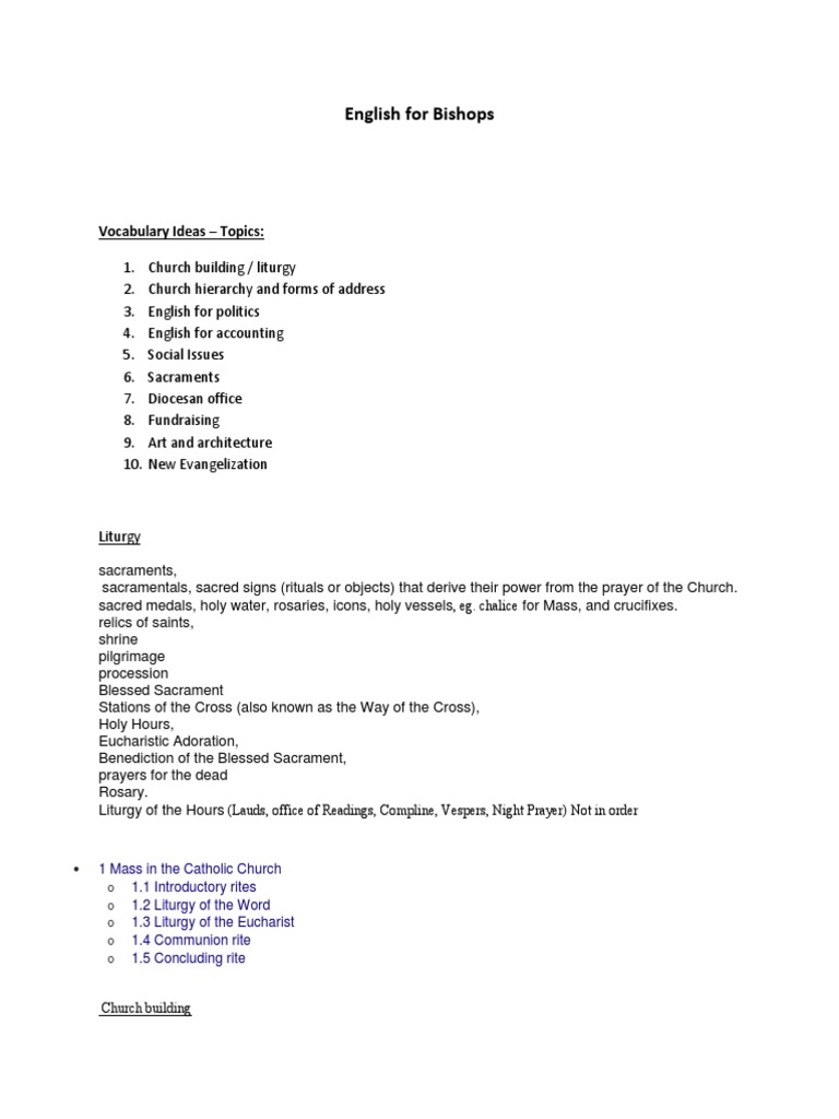 Essential Vocabulary for Ministry: A Comprehensive Guide to English ...