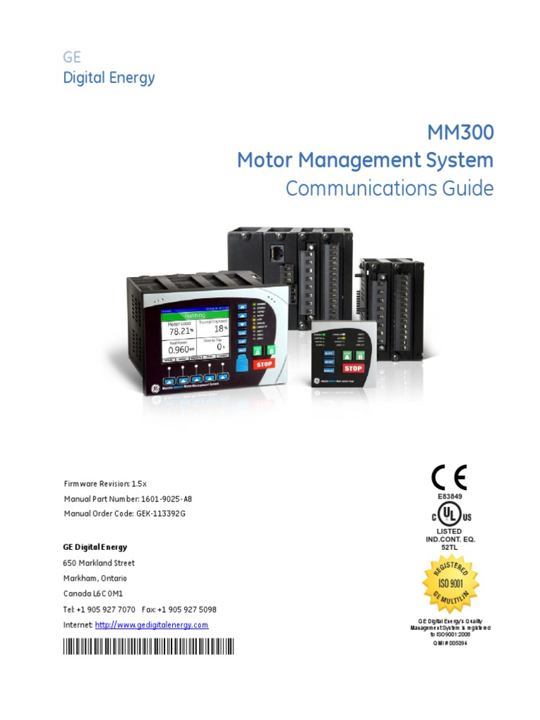 MM300 Motor Management System: Communications Guide | PDF | Electronic ...