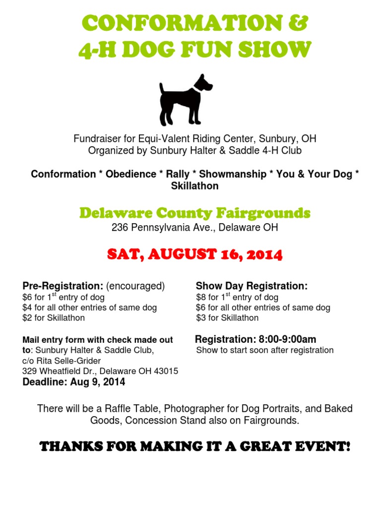 4-H Dog Fun Show Fundraiser, Sunbury | PDF | Conformation Show | Dogs