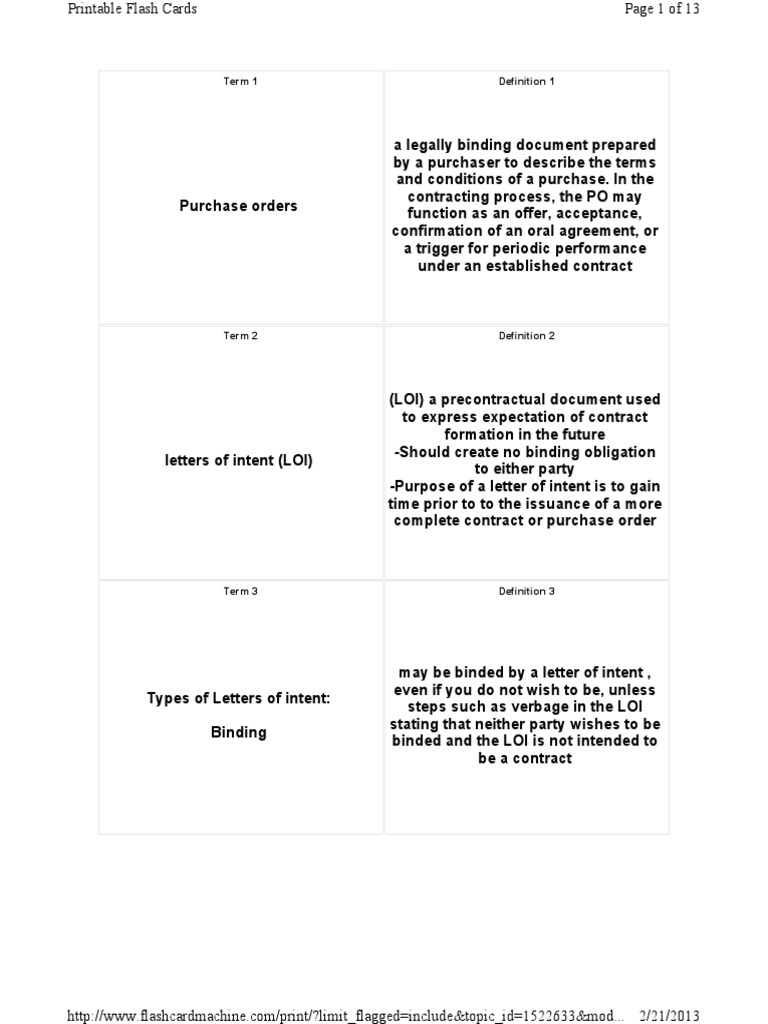 CPSM Flash Cards 1 | PDF | Negotiation | Offer And Acceptance