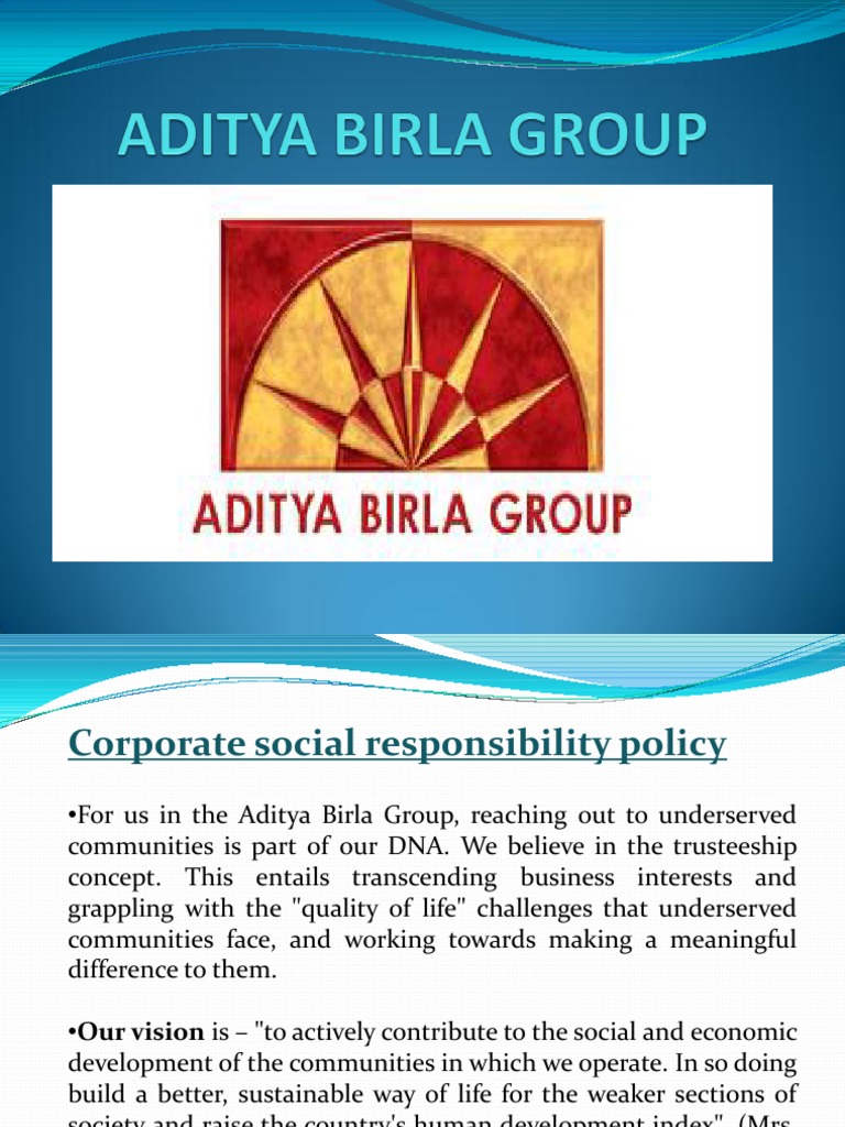 Aditya Birla Group-Csr | PDF | Corporate Social Responsibility ...