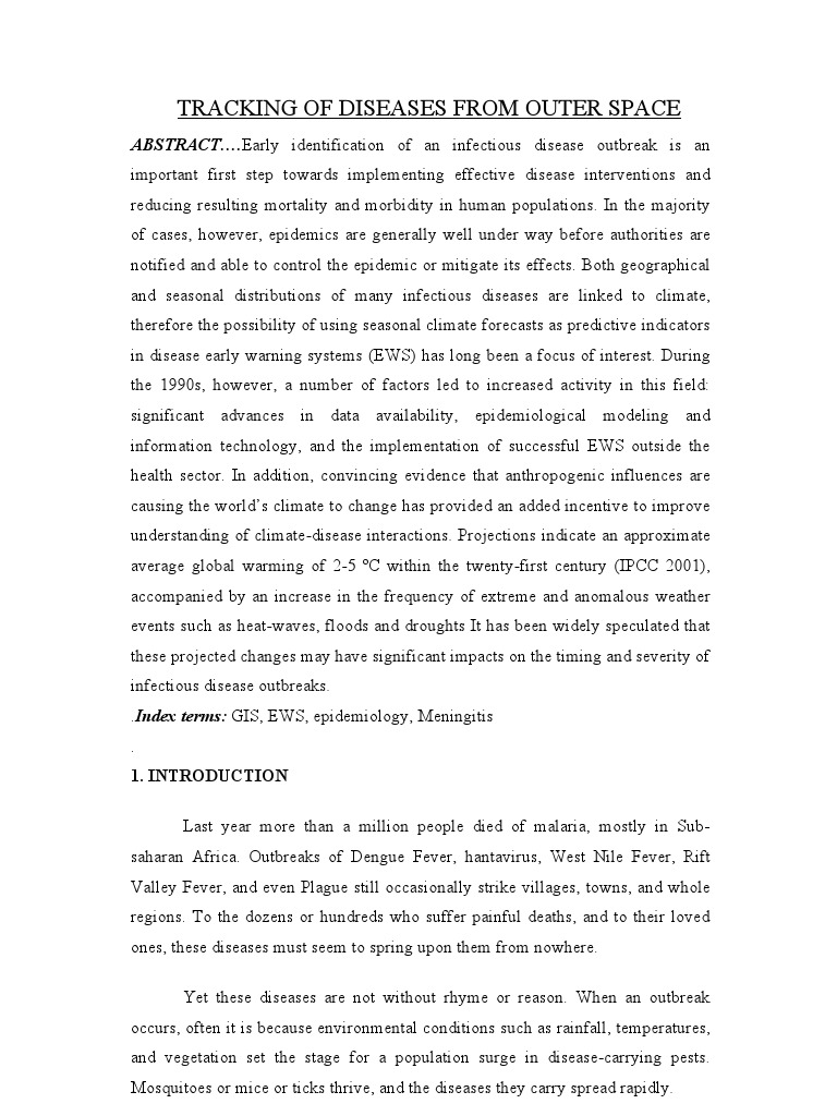 Tracking of Diseases From Outer Space | PDF | Cholera | Geographic ...