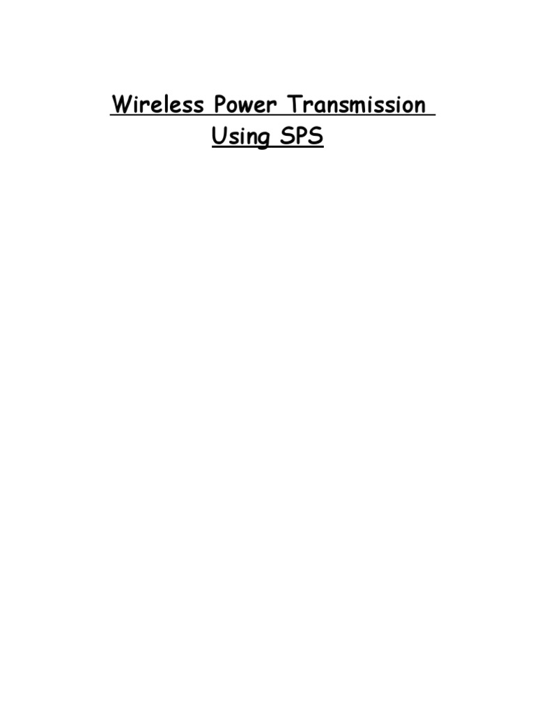 Wireless Power Transmission Using SPS | PDF | Antenna (Radio) | Microwave