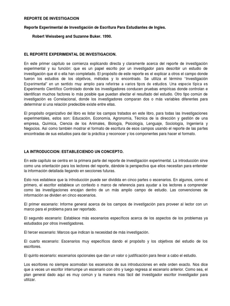 Reporte de Investigacion | Metodología | Información