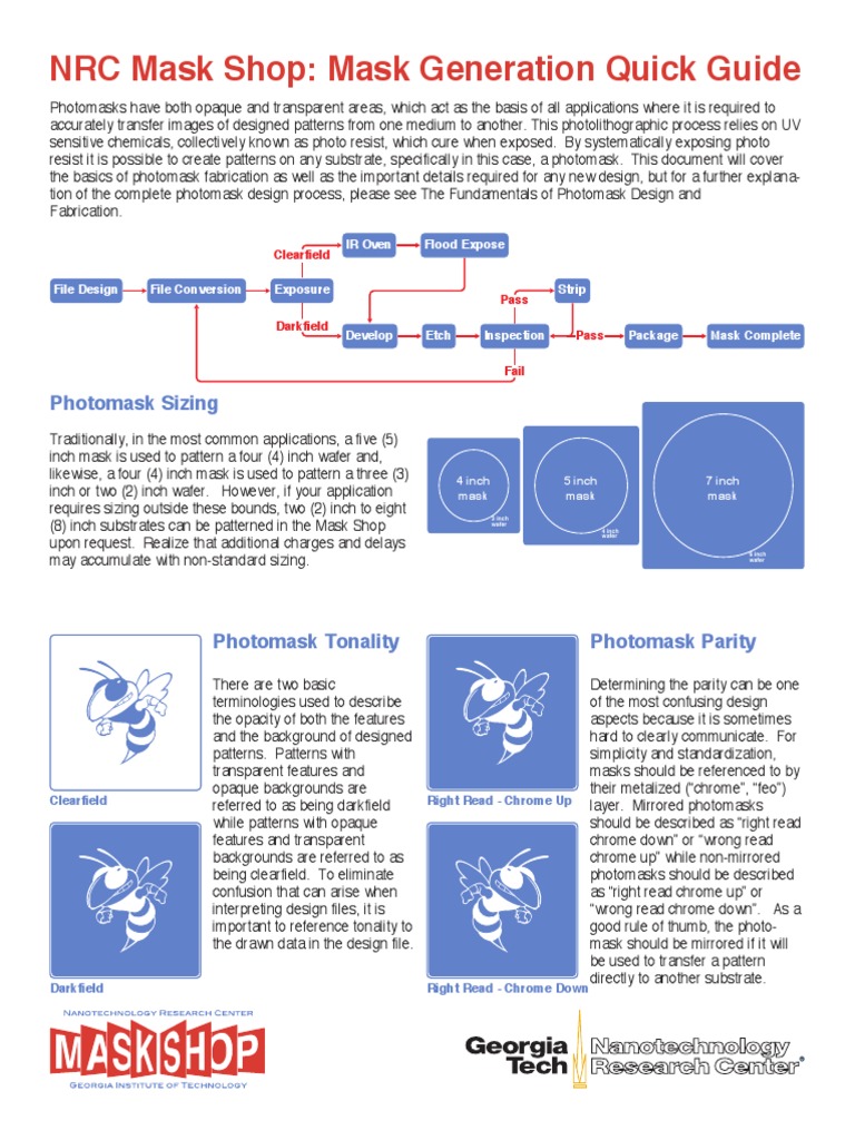 NRC Mask Shop: Mask Generation Quick Guide: Photomask Sizing | Download ...