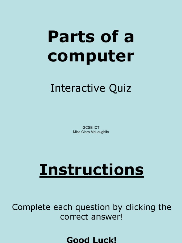 Parts of A Computer: Interactive Quiz | PDF | Educational Technology ...
