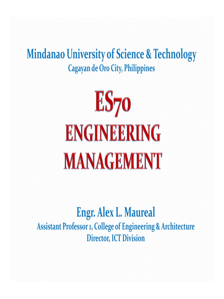 Introduction To Engineering Management | Download Free PDF | Expert ...