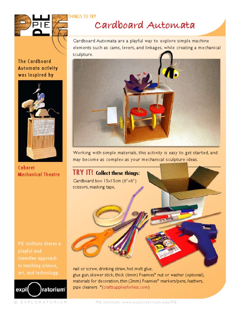 Cardboard Automata: Try It! | PDF | Machines | Mechanical Engineering