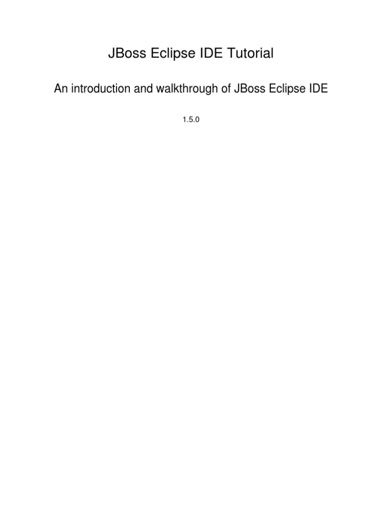 JBoss Eclipse IDE Tutorial Guide | PDF
