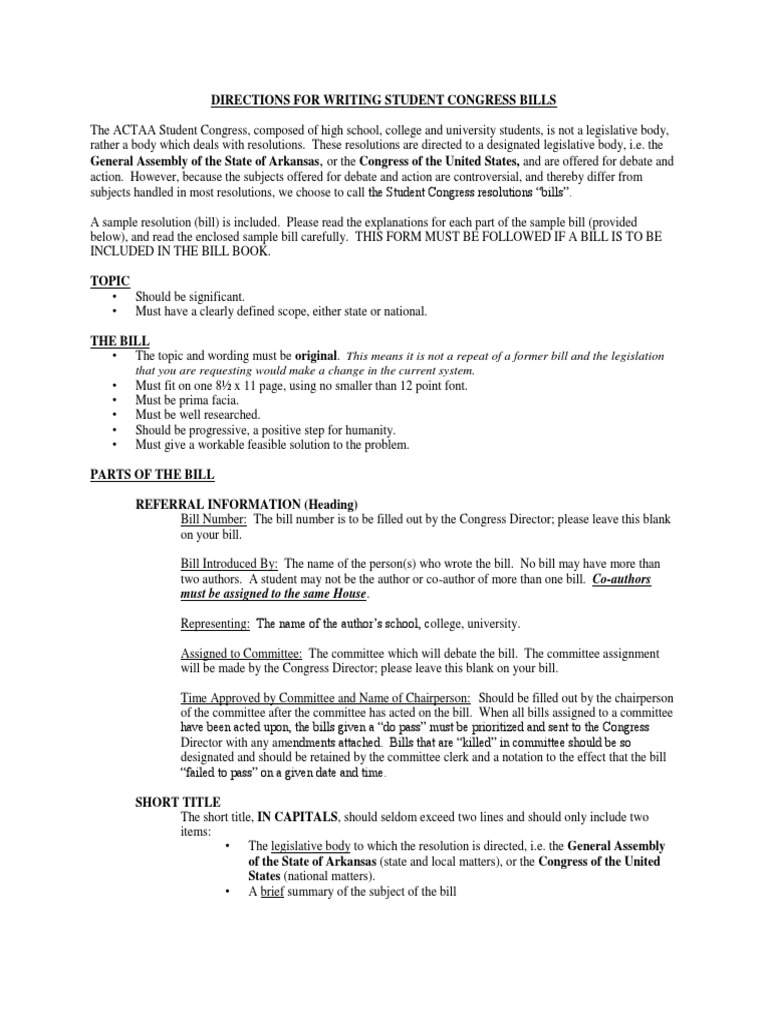 Congress Bill Example