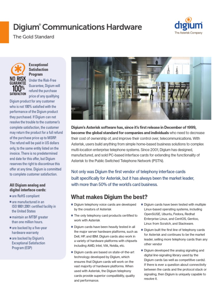 Digium Analog and Digital Interface Card Datasheet | PDF ...