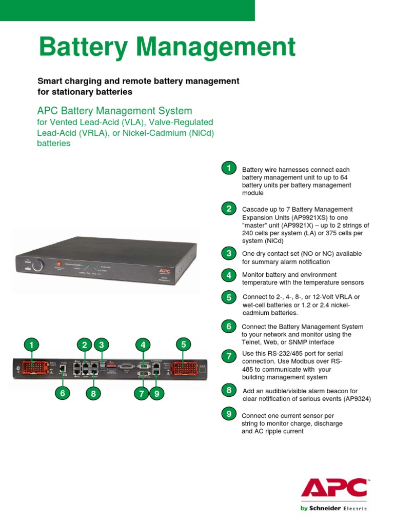 APC Battery Management System | PDF | Battery (Electricity) | Battery ...