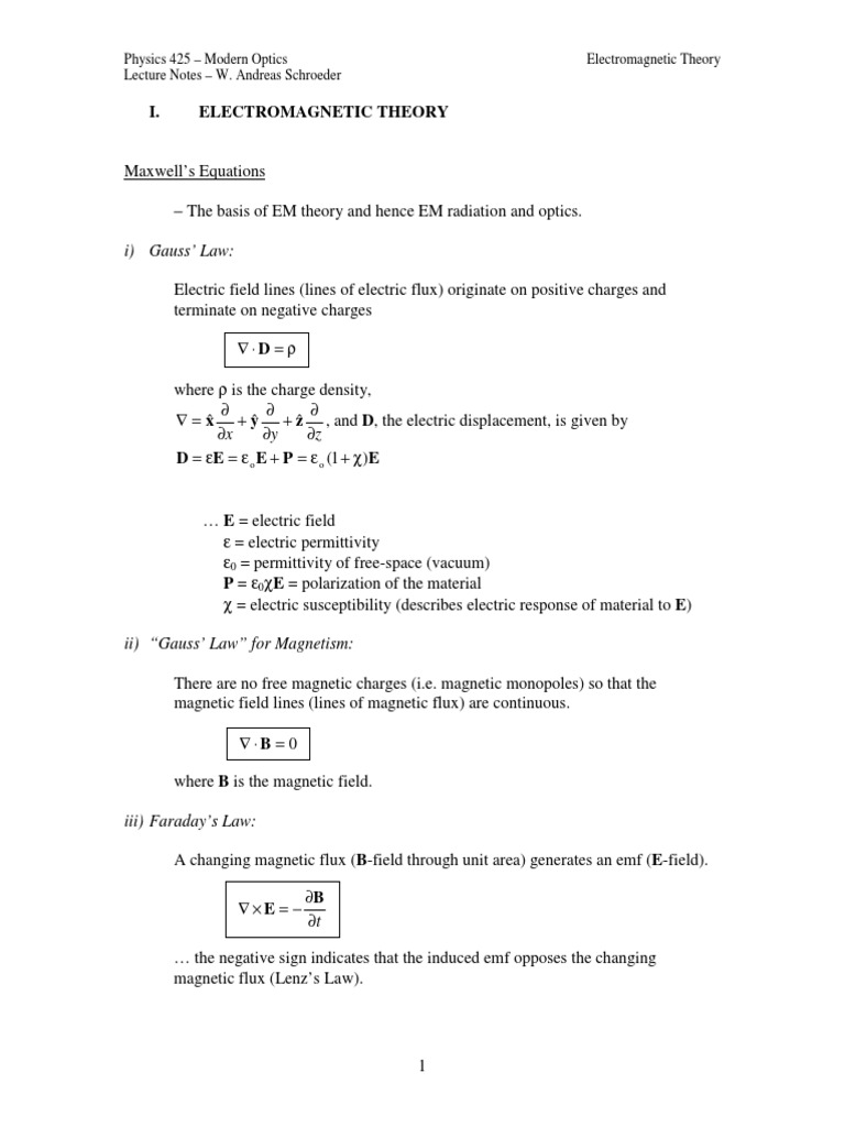 EM Theory | PDF | Maxwell's Equations | Magnetic Field