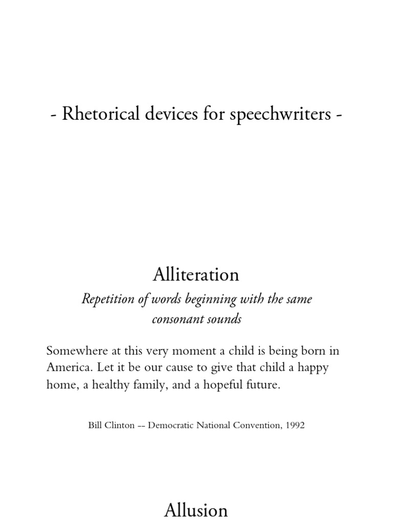 Rhetorical Devices for Effective Speeches | PDF | Martin Luther King Jr ...