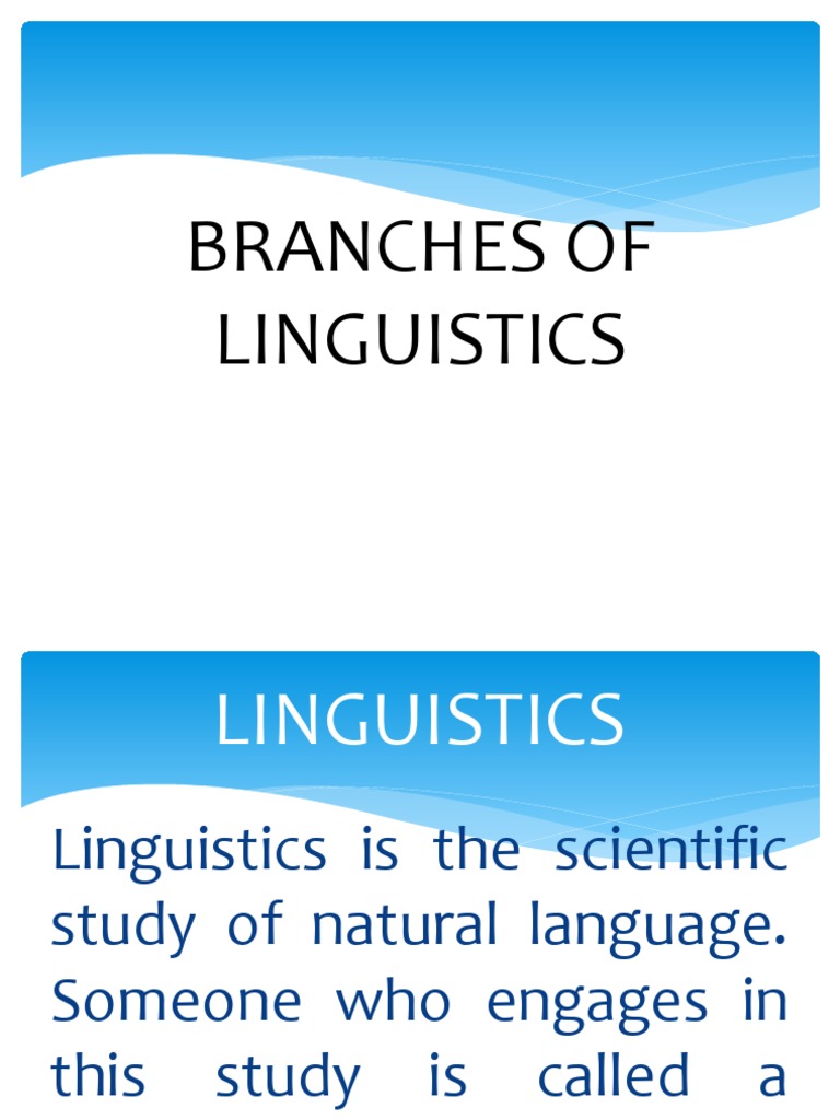 Branches of Linguistics | PDF | Linguistics | Neuropsychology