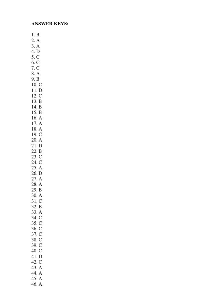 Answer Keys | PDF