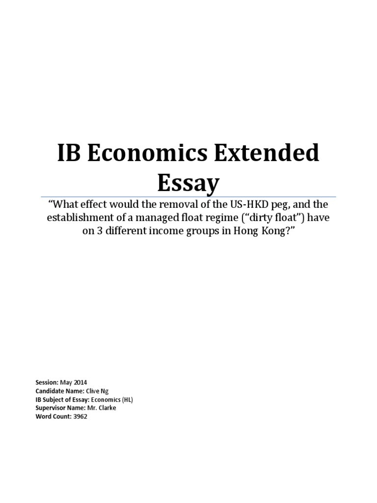 IB Economics Extended Essay | PDF | Fixed Exchange Rate System ...