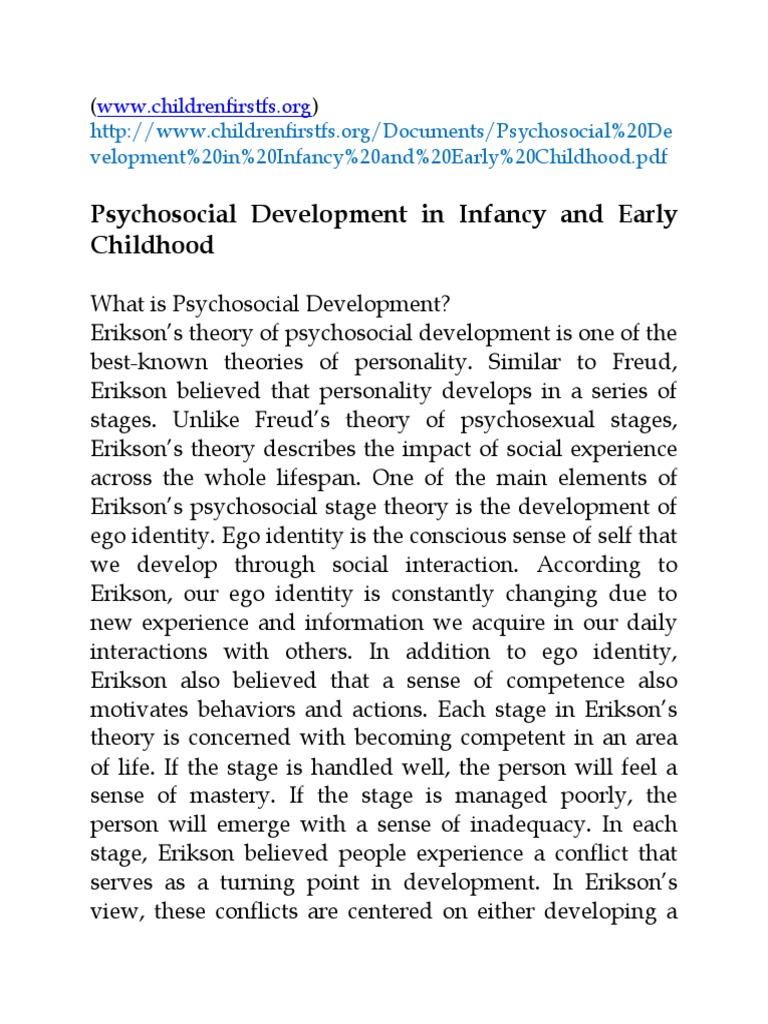 Psychosocial Development Theory | PDF | Psychoanalysis | Sigmund Freud