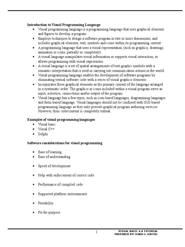 Visual Basic Tutorial Pdf Computer Programming Programming Language