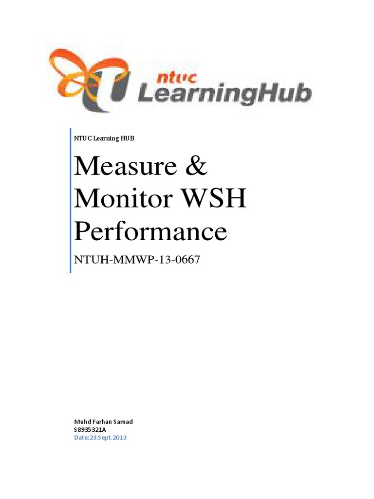 Meaure and Monitor WSH Performance | PDF | Regulatory Compliance ...