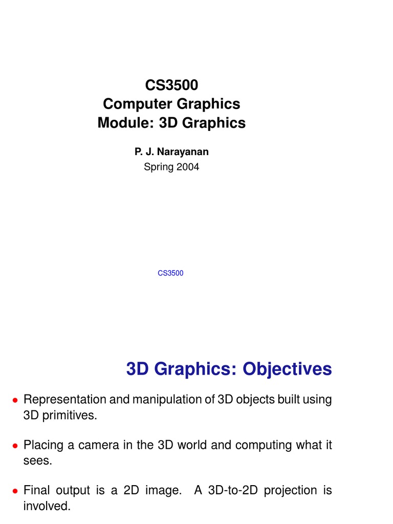 ComputerGraphics 3D Part1 | PDF | 2 D Computer Graphics | Coordinate System