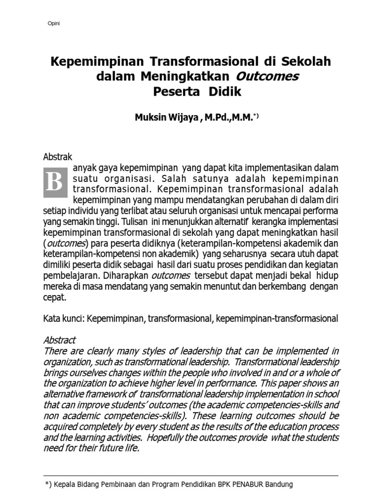 Kepemimpinan Transformasional | PDF