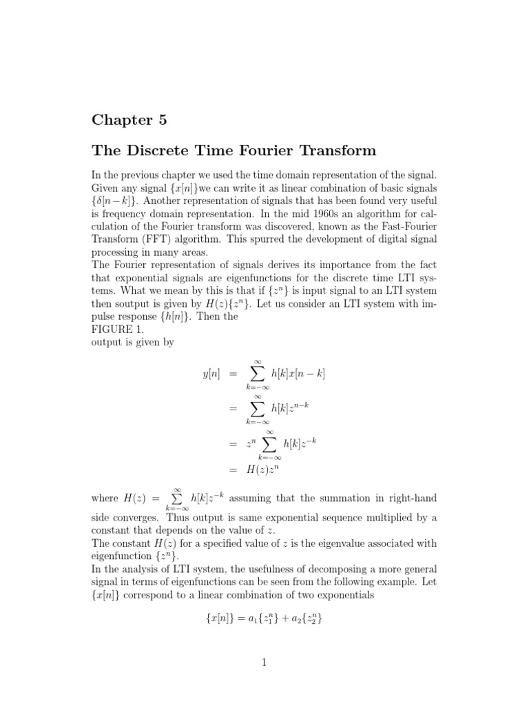 The Discrete Time Fourier Transform Pdf Series Mathematics Fourier Transform