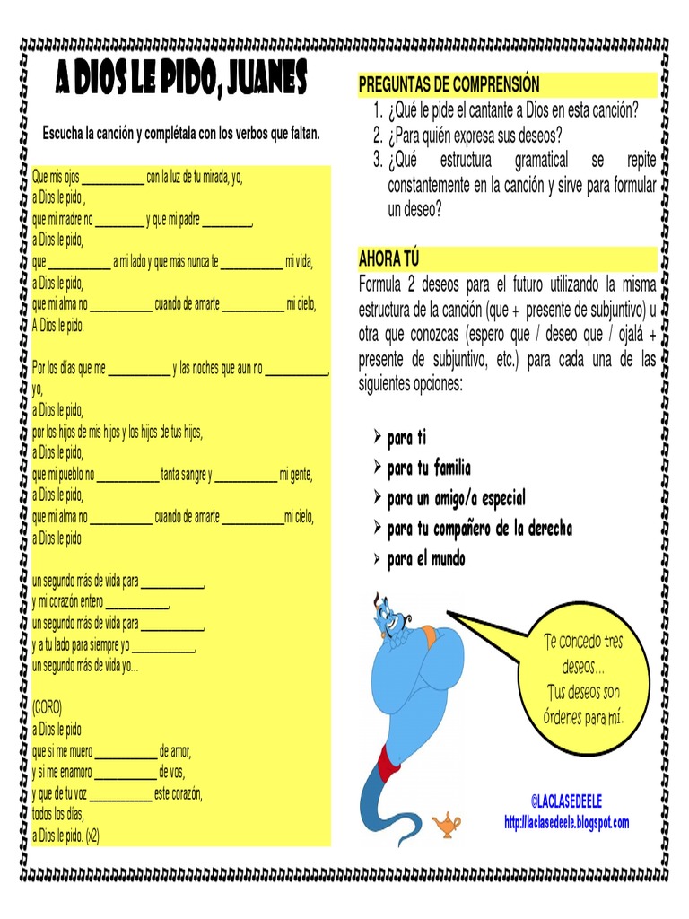 Cancion A Dios Le Pido | PDF