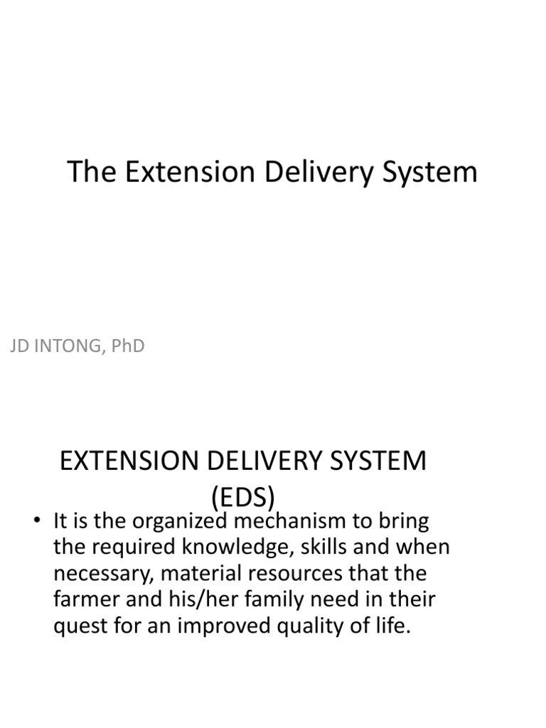 The Extension Delivery System PDF | PDF | System | Mathematical Model