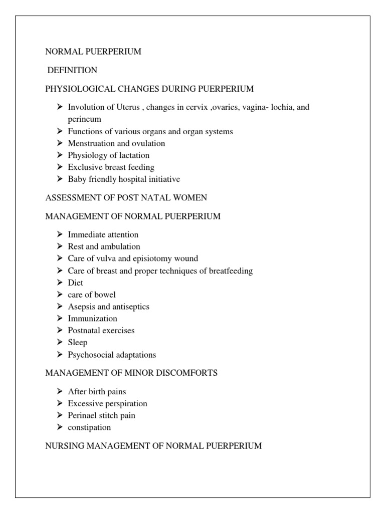 Normal Puerperium | PDF