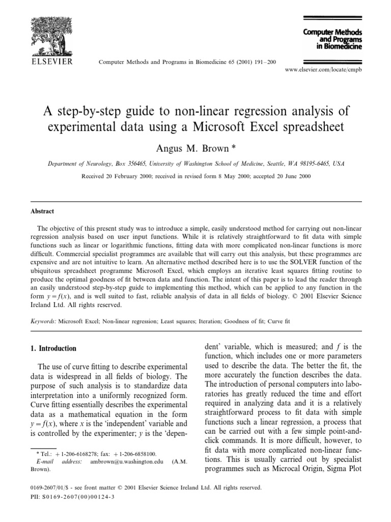 Nonlinear Regression Using EXCEL Solver | PDF | Errors And Residuals | Least Squares