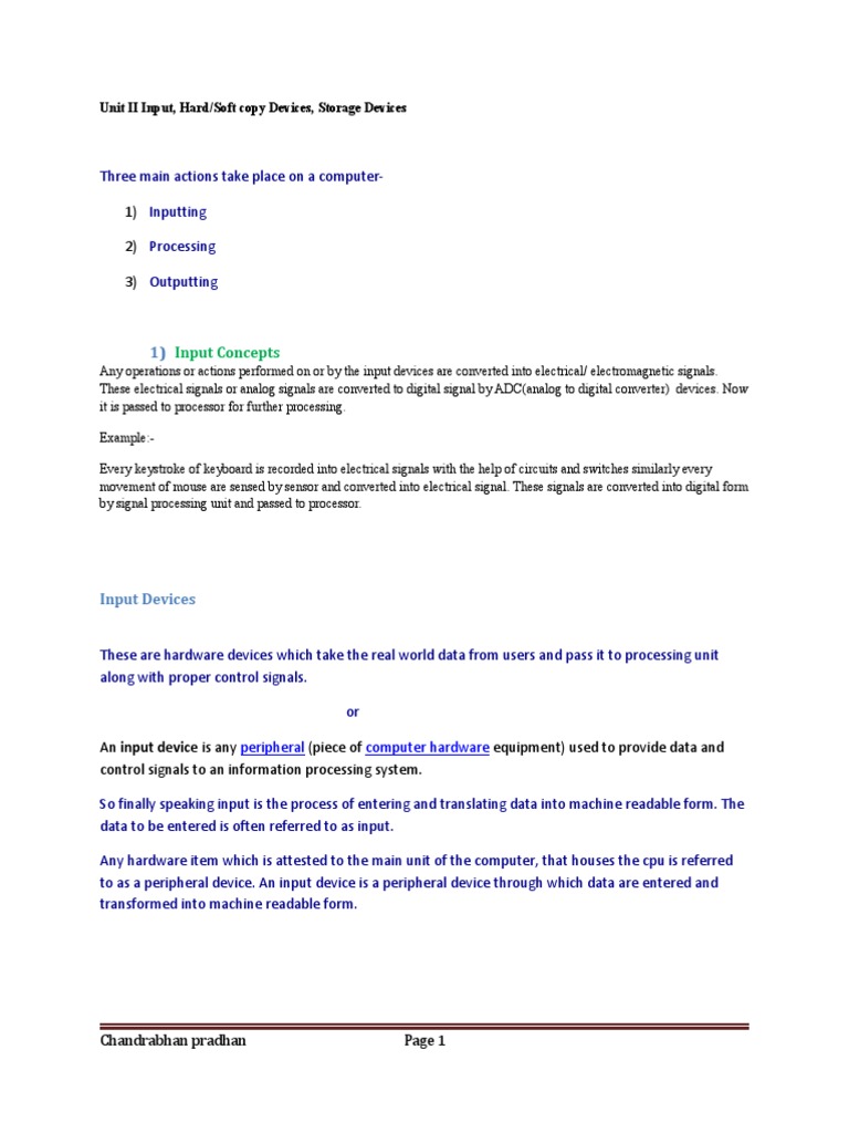 Unit 2 Input Hard Soft Copy Devices Storage | PDF | Image Scanner ...