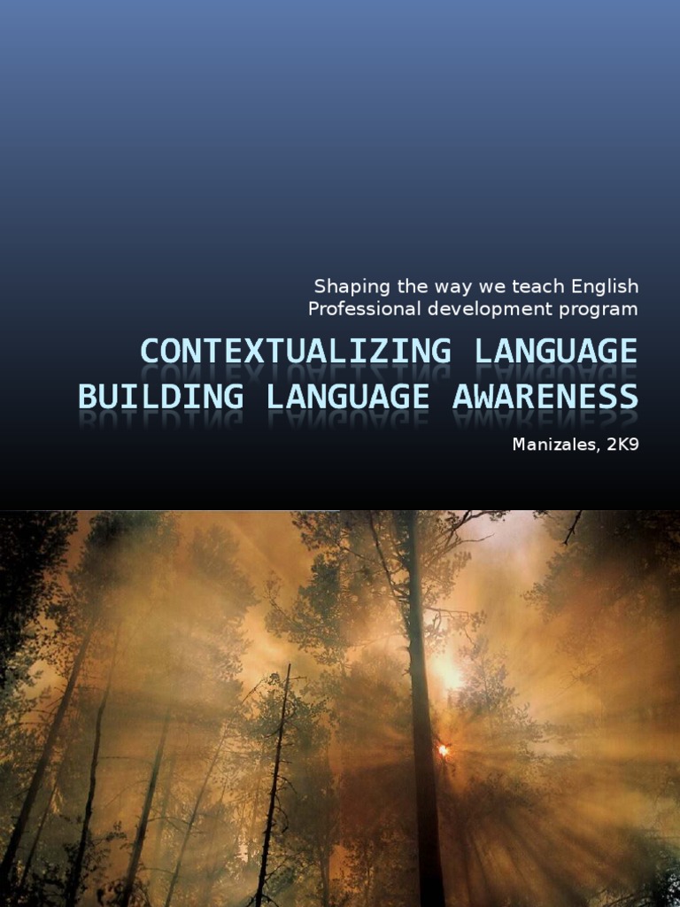Contextualizing Language - Building Language Awareness Modules 2 - 3 ...
