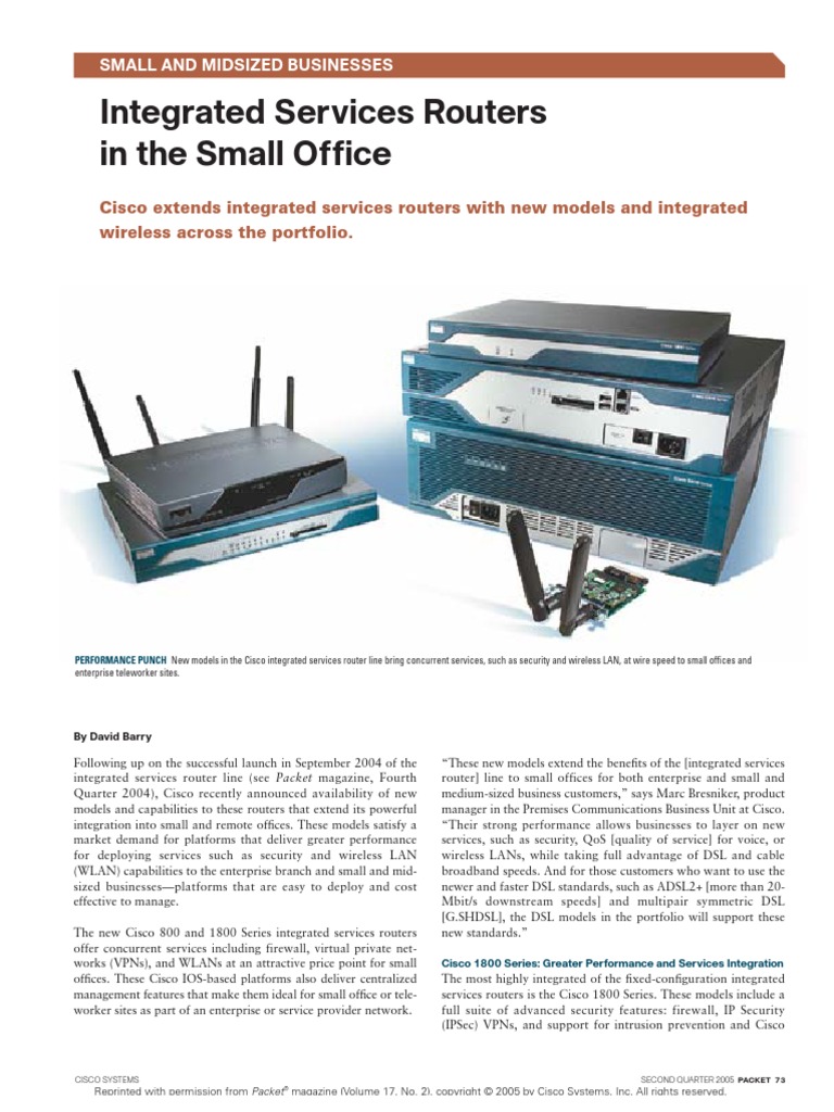 Integrated Services Routers in The Small Office | PDF | Wireless Lan ...