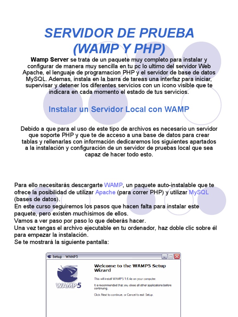 Instalacion de Wamp Server y PHP Con Base de Datos | Descargar gratis PDF | Tabla (base de datos ...