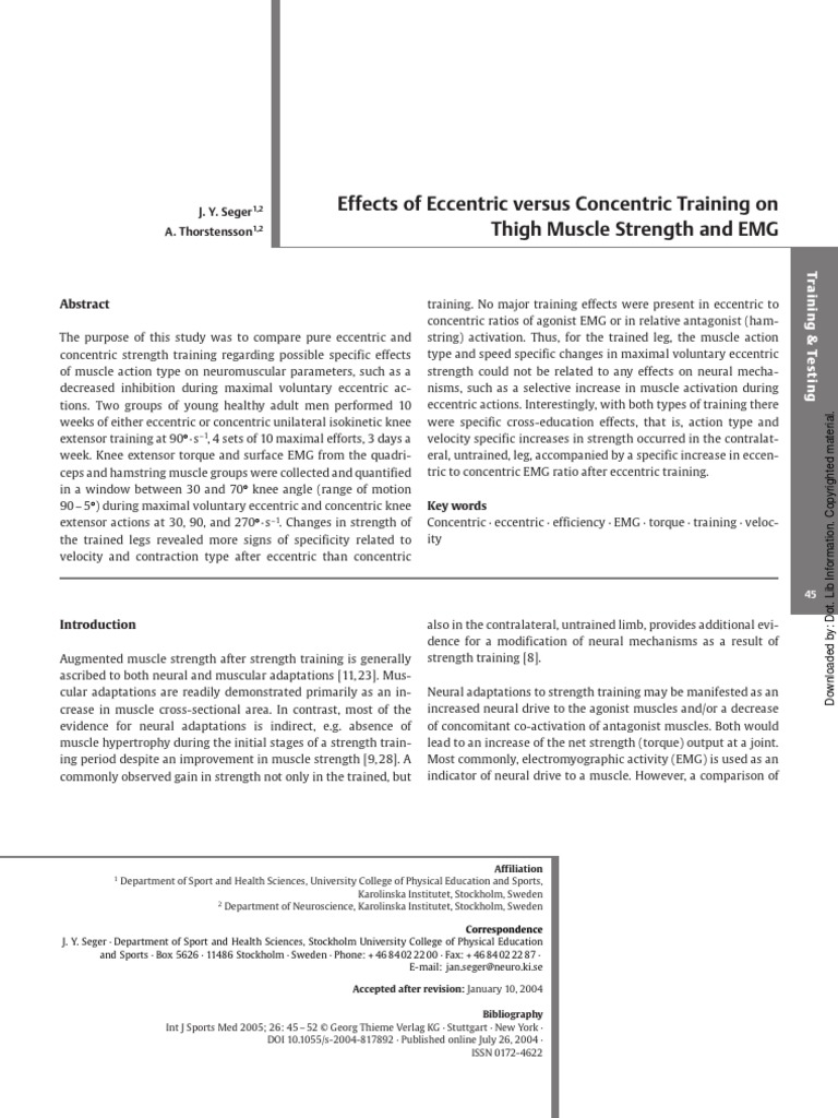 Effects of Eccentric Versus Concentric Training On Thigh Muscle ...