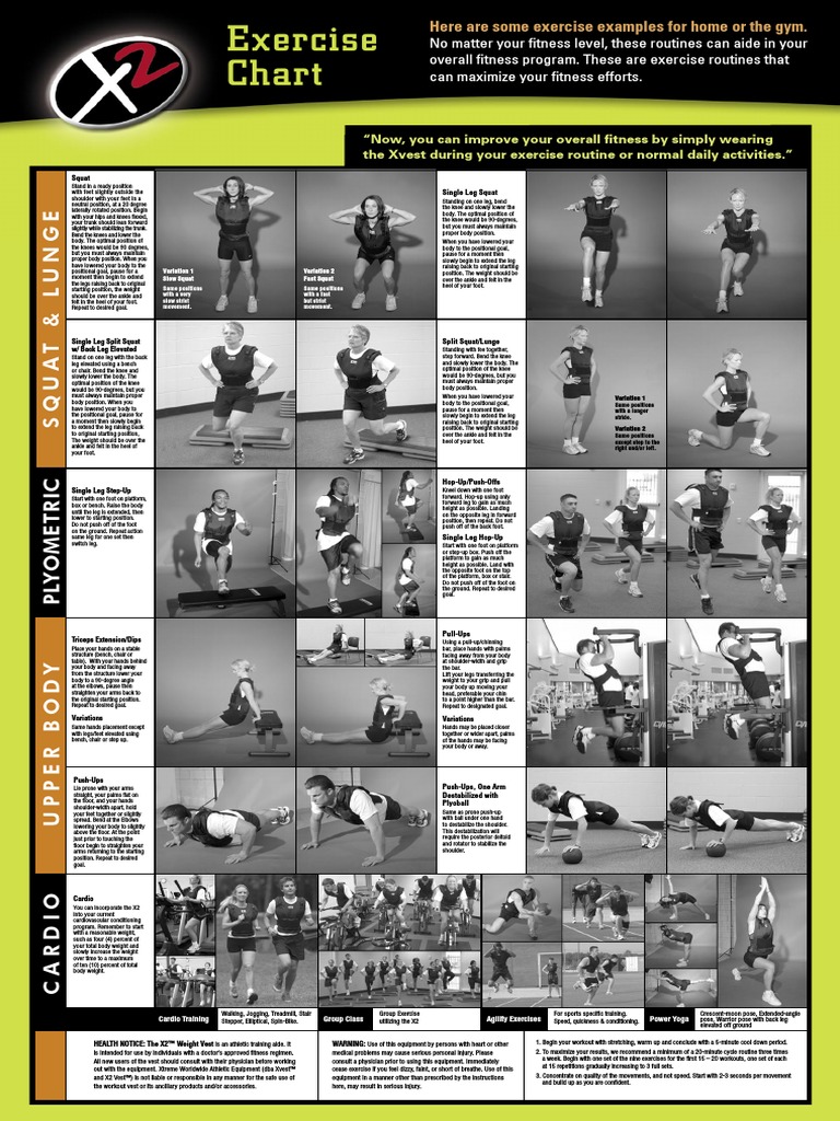 Exercise Chart: Here Are Some Exercise Examples For Home or The Gym ...