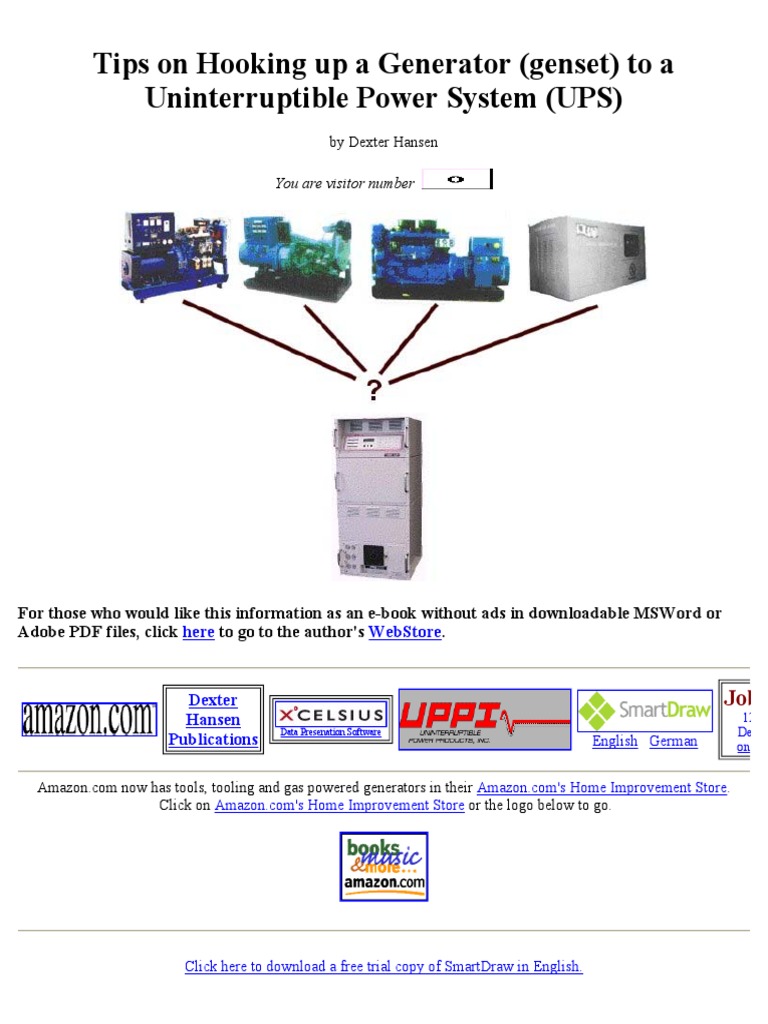 Hooking-Up Gensets To A UPS | PDF | Electric Generator | Battery ...