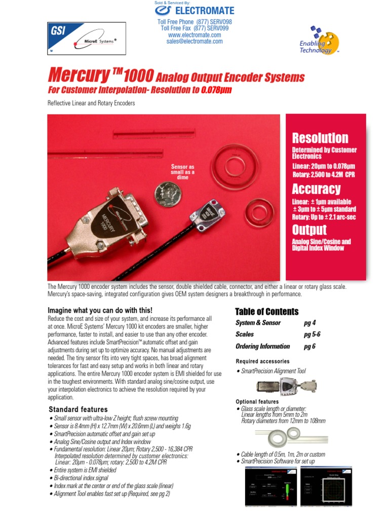 Mercury: Analog Output Encoder Systems | PDF | Engineering Tolerance ...