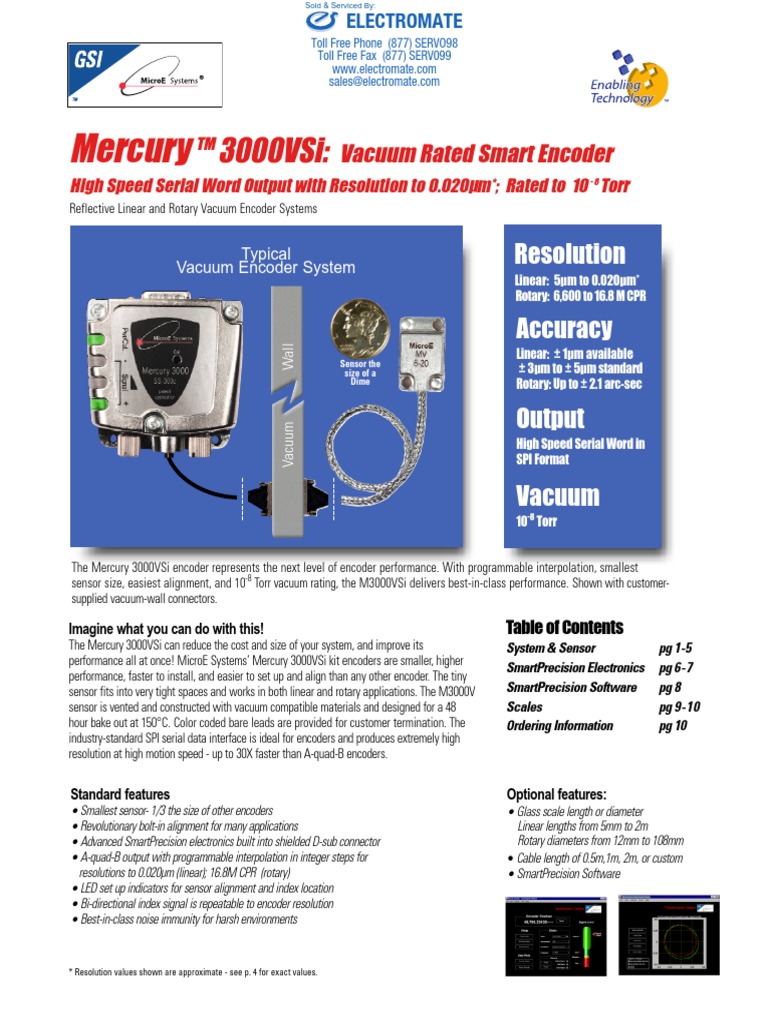MicroESystems Mercury3000VSi DataSheet | PDF | Sensor | Computer Engineering