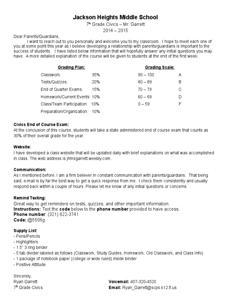 Parent Letter | PDF