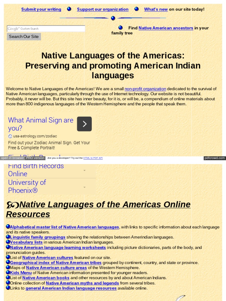 Www Native Languages Org | Indigenous Peoples Of The Americas | World ...